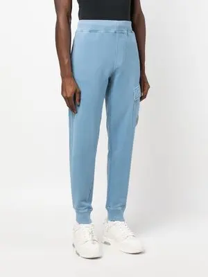 C.P. COMPANY Logo-plaque Cotton Track Pants - Blue