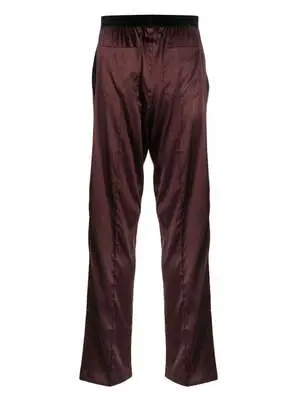 TOM FORD Logo-waistband Silk Pajama Bottoms - Brown