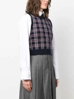 Thom Browne Cropped Crew-neck Shell Top