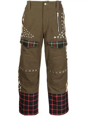 Moschino Mix-print Straight-leg Trousers - Green