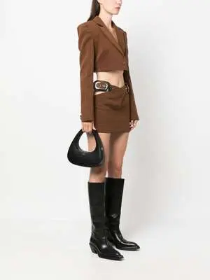 Coperni Swipe Mini Leather Top Handle Bag - Black