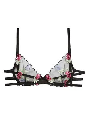 FLEUR DU MAL Pineapple-embroidered Demi Bra