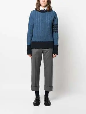 Thom Browne Cable-knit Pointelle Stitch Jumper