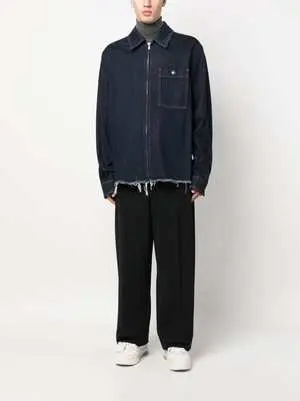 LANVIN Raw-cut Zip-up Denim Jacket
