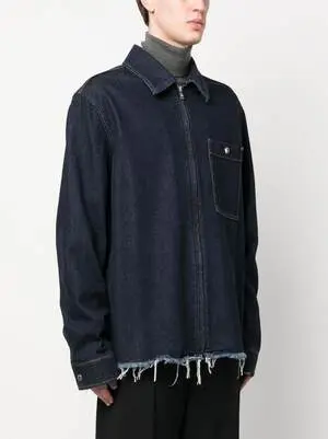 LANVIN Raw-cut Zip-up Denim Jacket