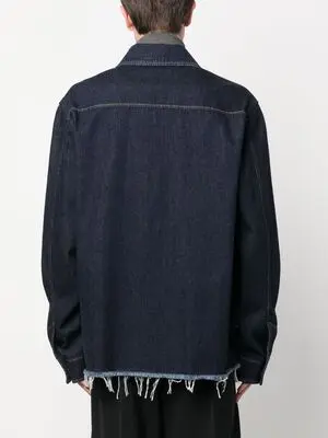 LANVIN Raw-cut Zip-up Denim Jacket