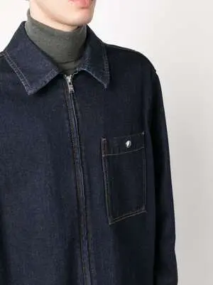 LANVIN Raw-cut Zip-up Denim Jacket