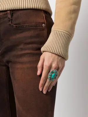 Roberto Cavalli Turquoise Stone Adjustable Ring