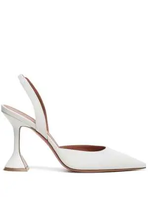 Amina Muaddi Holli Slingback Pumps - White