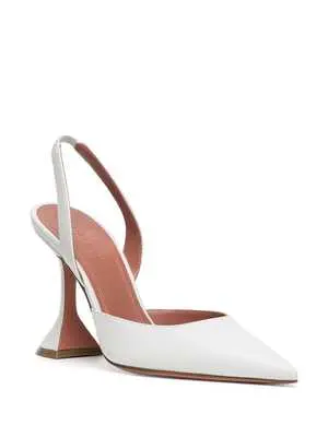 Amina Muaddi Holli Slingback Pumps - White