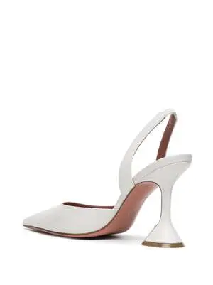 Amina Muaddi Holli Slingback Pumps - White