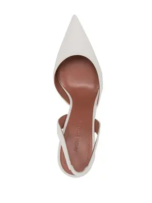 Amina Muaddi Holli Slingback Pumps - White