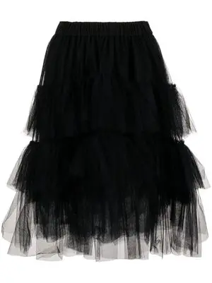 Simone Rocha Tiered Tulle Skirt - Black
