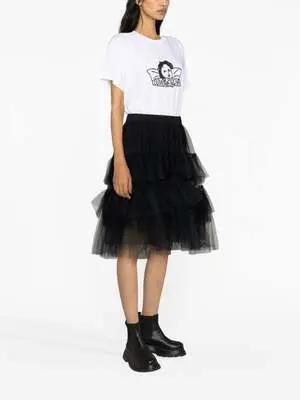 Simone Rocha Tiered Tulle Skirt - Black
