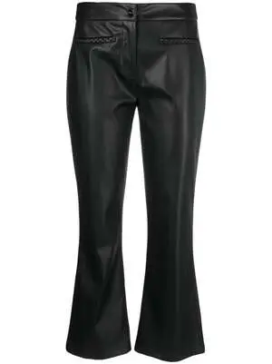 Liu Jo Faux-leather Flared Cropped Trousers
