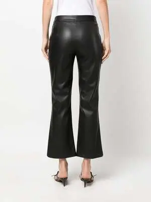 Liu Jo Faux-leather Flared Cropped Trousers