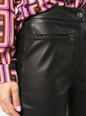Liu Jo Faux-leather Flared Cropped Trousers