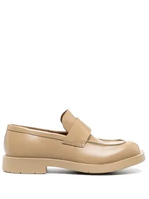 Camper Square-toe Leather Loafers - Neutrals