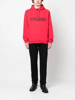 Dsquared2 Raised-logo Drawstring Hoodie