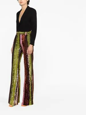 Dsquared2 Striped Sequin Flared Trousers