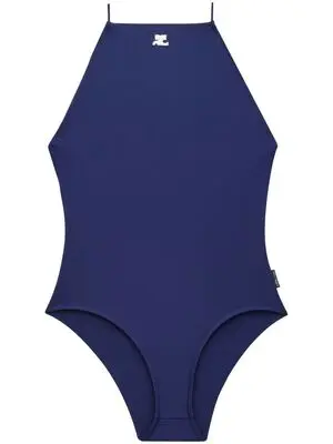 COURREGES Re-edition Logo-patch Swimsuit - Blue