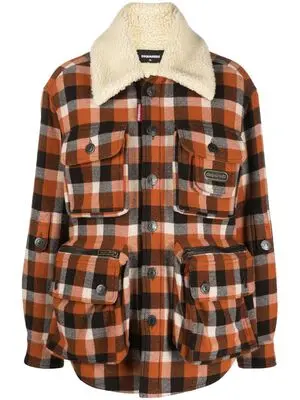 Dsquared2 Check-pattern Jacket - Orange