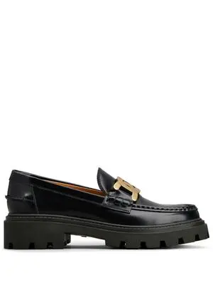 TOD'S Gomma Pesante Leather Loafers - Black