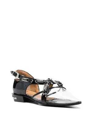 Toga Ring-detail Leather Ballerinas