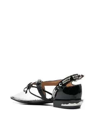 Toga Ring-detail Leather Ballerinas