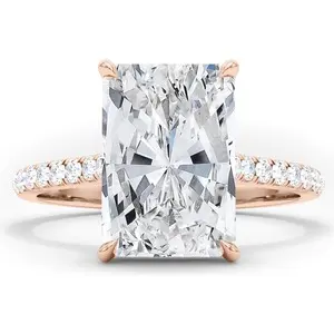 HAUTECARAT Radiant Cut Pavé Diamond Ring - 2.00 Ctw 18k Rose Gold