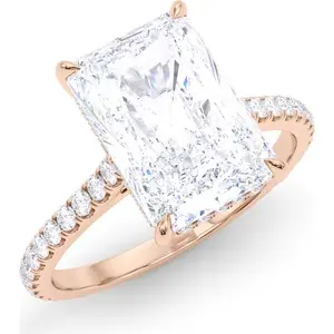 HAUTECARAT Radiant Cut Pavé Diamond Ring - 2.50 Ctw 18k Rose Gold