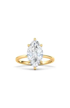 HAUTECARAT Marquise Cut Lab Created Diamond Ring - 2.50 Ctw 18k Yellow Gold
