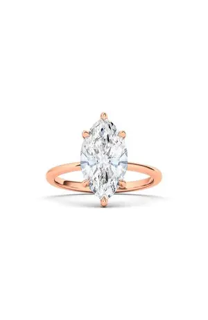 HAUTECARAT Marquise Cut Lab Created Diamond Ring - 2.00 Ctw 18k Rose Gold