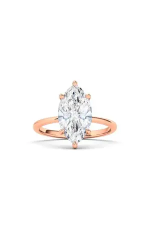 HAUTECARAT Marquise Cut Lab Created Diamond Ring - 2.50 Ctw 18k Rose Gold