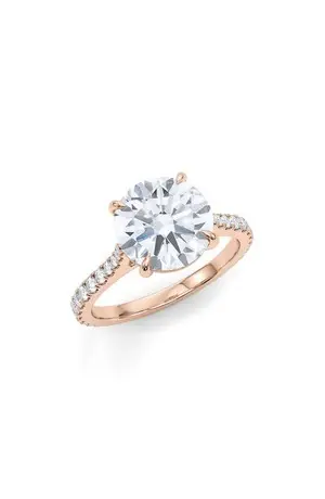 HAUTECARAT Round Brilliant Cut Lab Grown Diamond Ring - 2.00 Ctw 18k Rose Gold