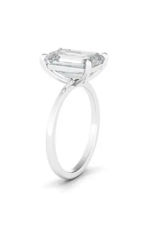 HAUTECARAT Emerald Cut Lab Created Diamond Ring - White Gold