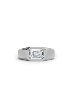 HAUTECARAT Emerald Cut Diamond Signet Ring - 18k White Gold