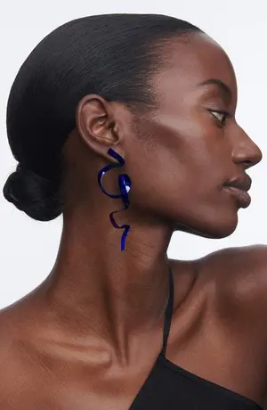 STERLING KING Allegro Ribbon Drop Earrings - Cobalt