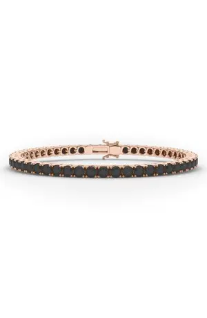HAUTECARAT Lab Created Black Diamond Tennis Bracelet - 18k Rose Gold