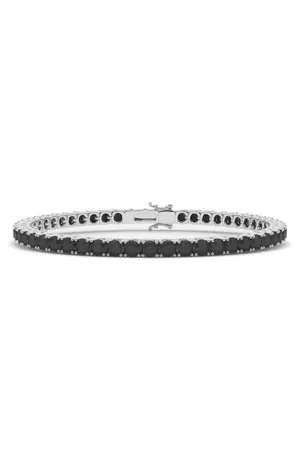 HAUTECARAT Lab Created Black Diamond Tennis Bracelet - 18k White Gold