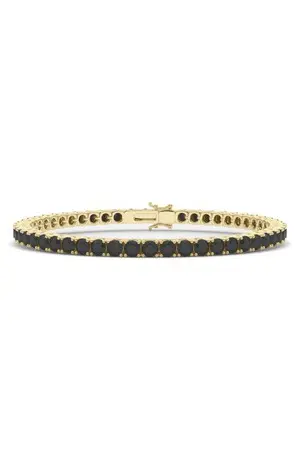 HAUTECARAT Lab Created Black Diamond Tennis Bracelet - Yellow Gold/diamond