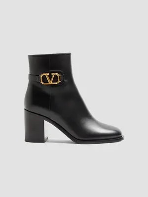 Valentino Garavani Vlogo Signature Calfskin Ankle Boots - Black