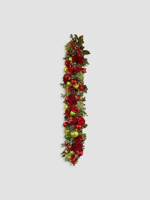 WINWARD HOME Permanent Botanicals Mixed Hydrangea & Amaryllis Garland - Red