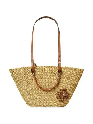 Tory Burch Women's Ella Small Straw Basket Tote - Natural - Natural
