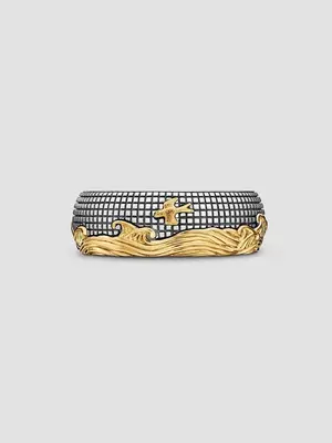 David Yurman Waves Band Ring With 18k And Sterling