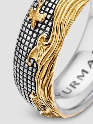 David Yurman Waves Band Ring With 18k And Sterling