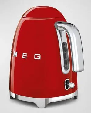 SMEG Retro Electric Kettle, Polished White Red