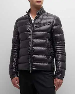 Moncler Men's Authie Quilted Biker Jacket - Black
