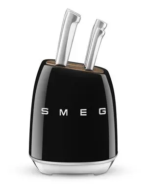 SMEG 7-piece Knife Block Set, Pastel Blue Black