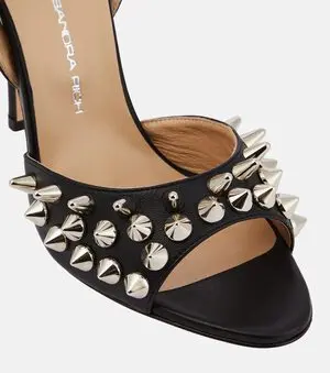 Alessandra Rich Embellished Leather Sandals